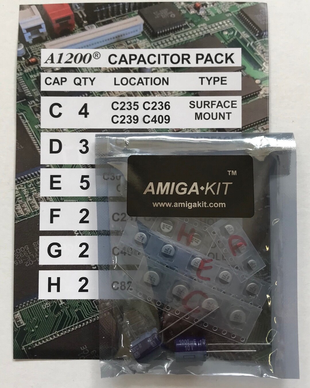 Professional Capacitor Pack for Commodore Amiga 1200 A1200 Recapping ...