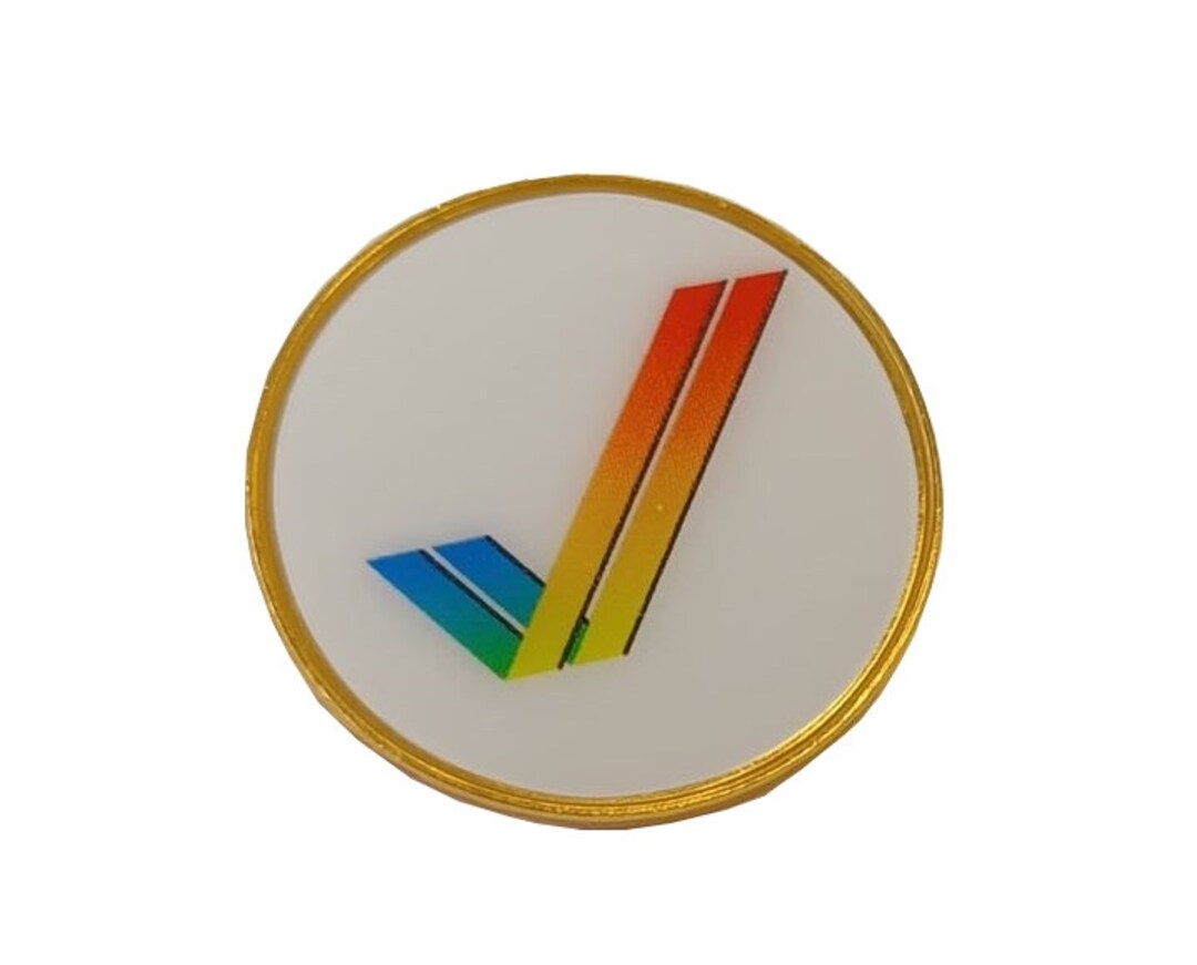 Coloured Double Tick / Checkmark Pin Badge From Amiga Kit (new) - Etsy