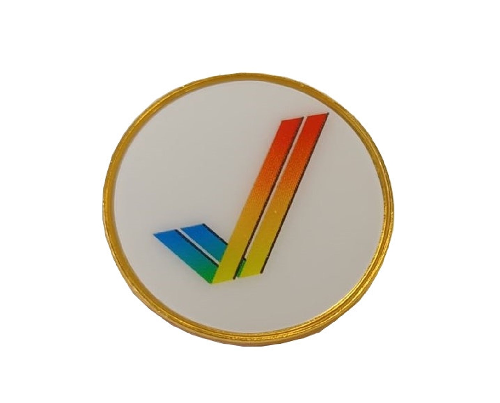 Coloured Double Tick / Checkmark Pin Badge From Amiga Kit (new) - Etsy