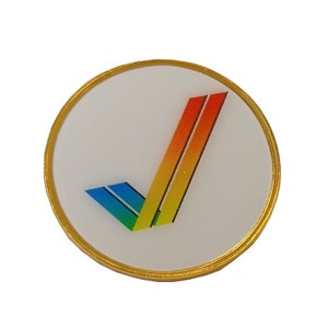 Coloured Double Tick / Checkmark Pin Badge From Amiga Kit (new) - Etsy