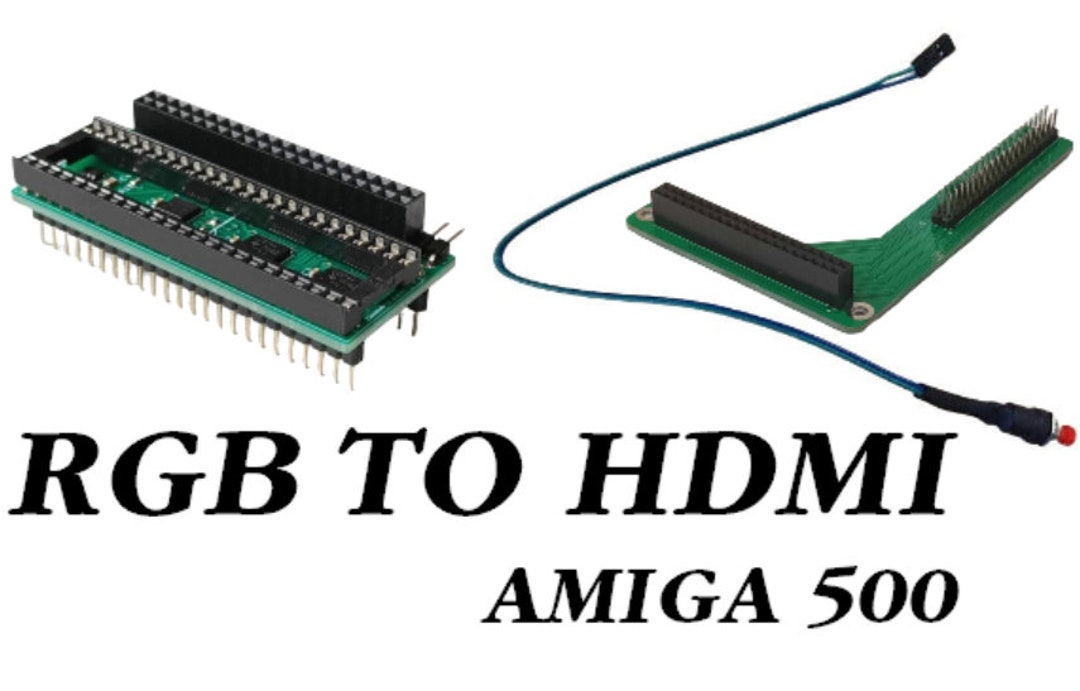 RGB to HDMI Angled Adapter With Menu Cable for Commodore Amiga 500 ...