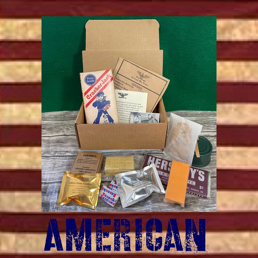 WW2 Red Cross Box Soldier WWII Homefront Goodie Box Wartime Ration ...