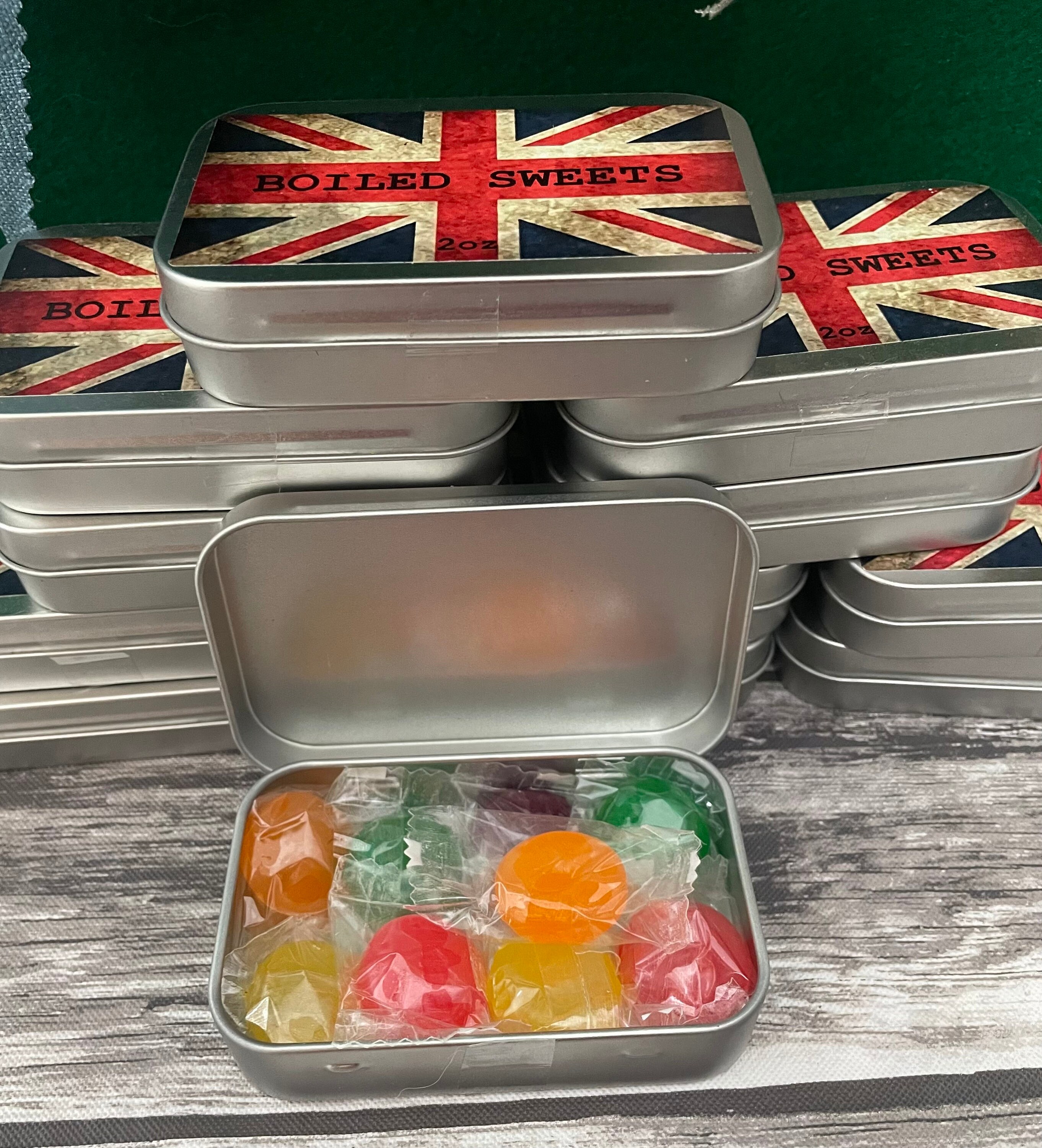 Retro British Boiled Sweets Tin WW2 Fruit Candy English Union Jack WWII ...
