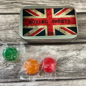 Retro British Boiled Sweets Tin WW2 Fruit Candy English Union Jack WWII ...
