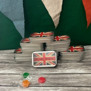 Retro British Boiled Sweets Tin WW2 Fruit Candy English Union Jack WWII ...