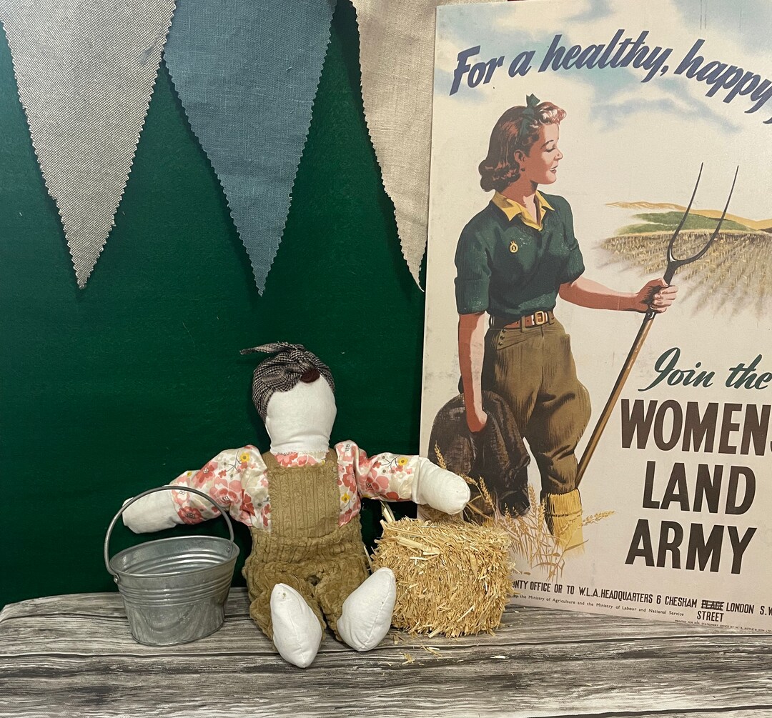 Land Girl Doll Womens Land Army Doll Cloth Rag Doll WLA Farm WW2 WWII ...