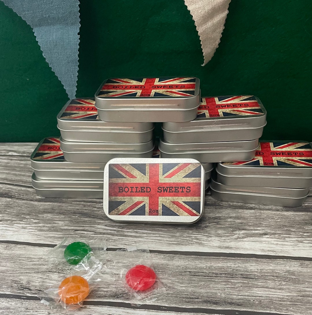 Retro British Boiled Sweets Tin WW2 Fruit Candy English Union Jack WWII ...