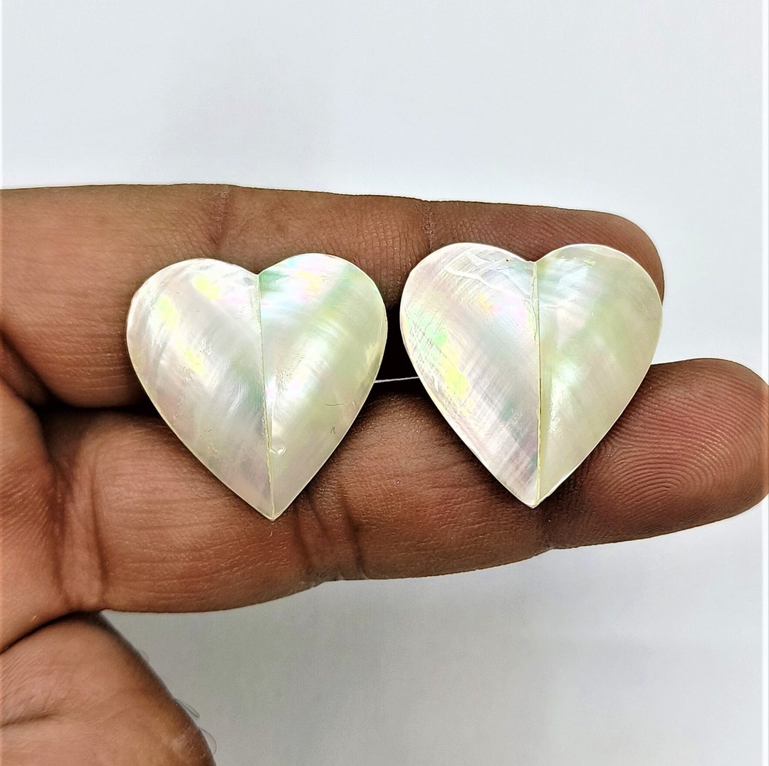 Amazing Natural Abalone Sea Shell Heart Shiny Shell Lovely Pair 26X25X4 ...