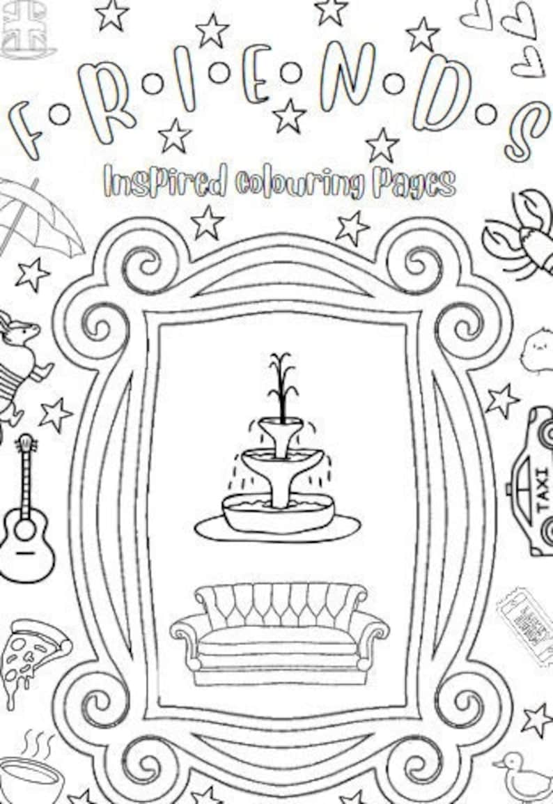 Friends TV Show Coloring Pages, Printable Coloring Sheets, Instant ...
