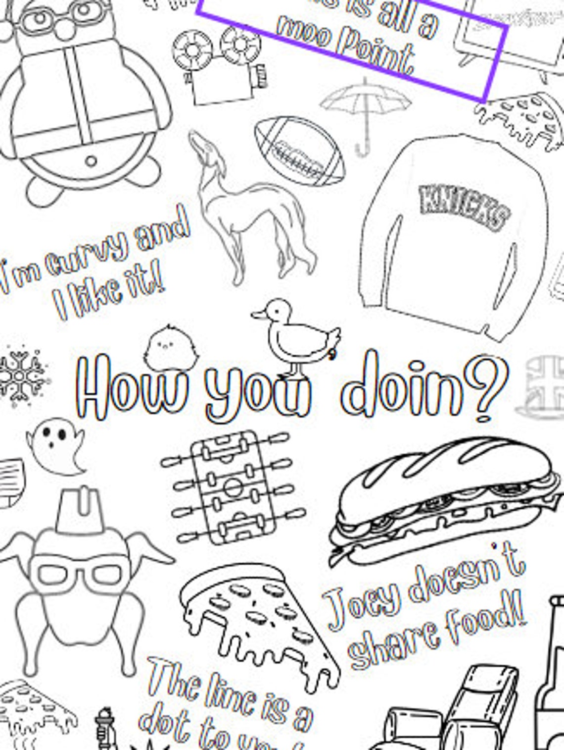Friends TV Show Coloring Pages, Printable Coloring Sheets, Instant ...