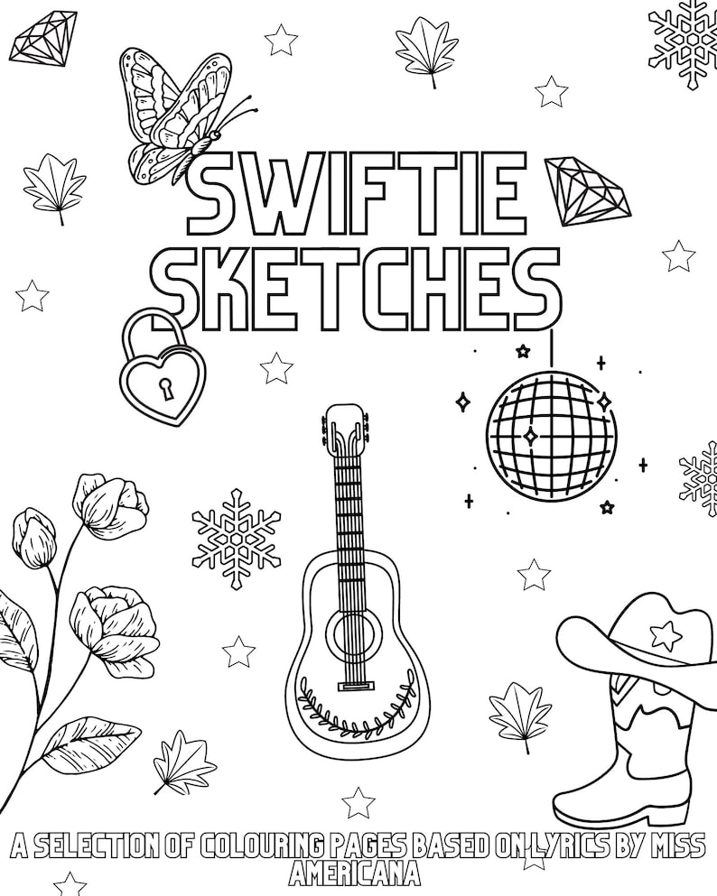 Taylor Swift Colouring Pages Book, Adult Coloring Book, Music Inspired ...