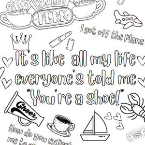 Friends TV Show Coloring Pages, Printable Coloring Sheets, Instant ...