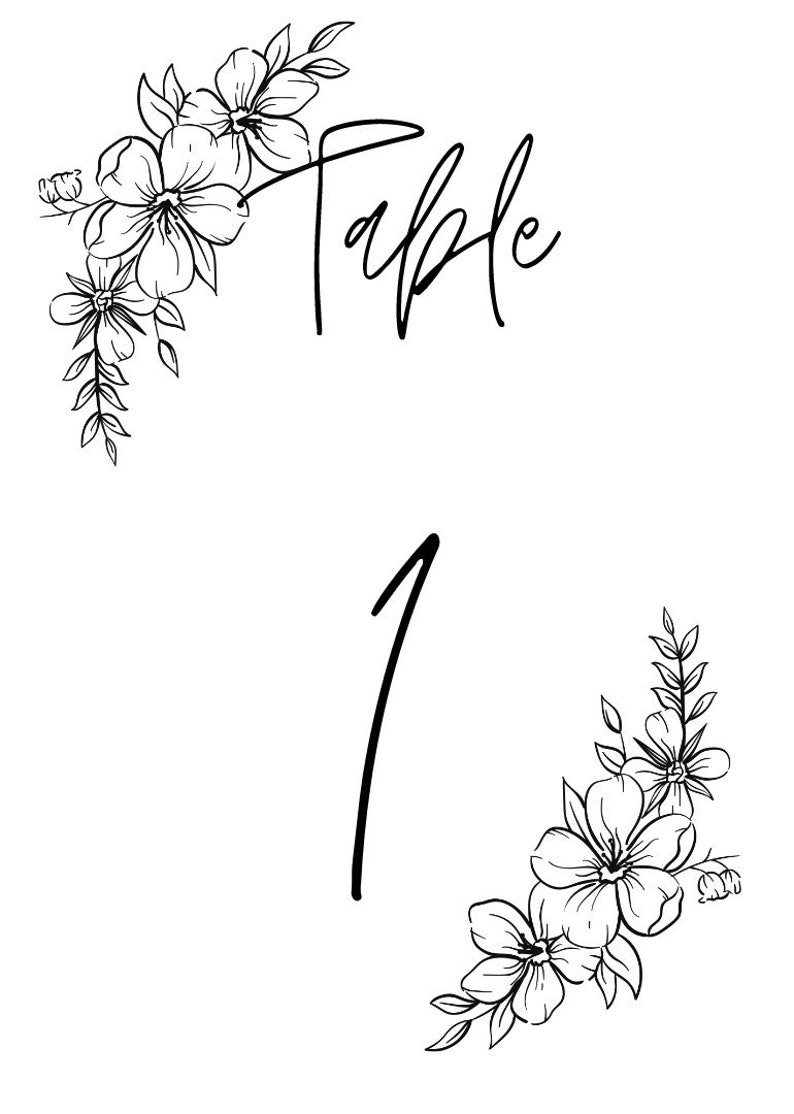 Printable Table Numbers 5x7 Numbers 1-30 - Etsy