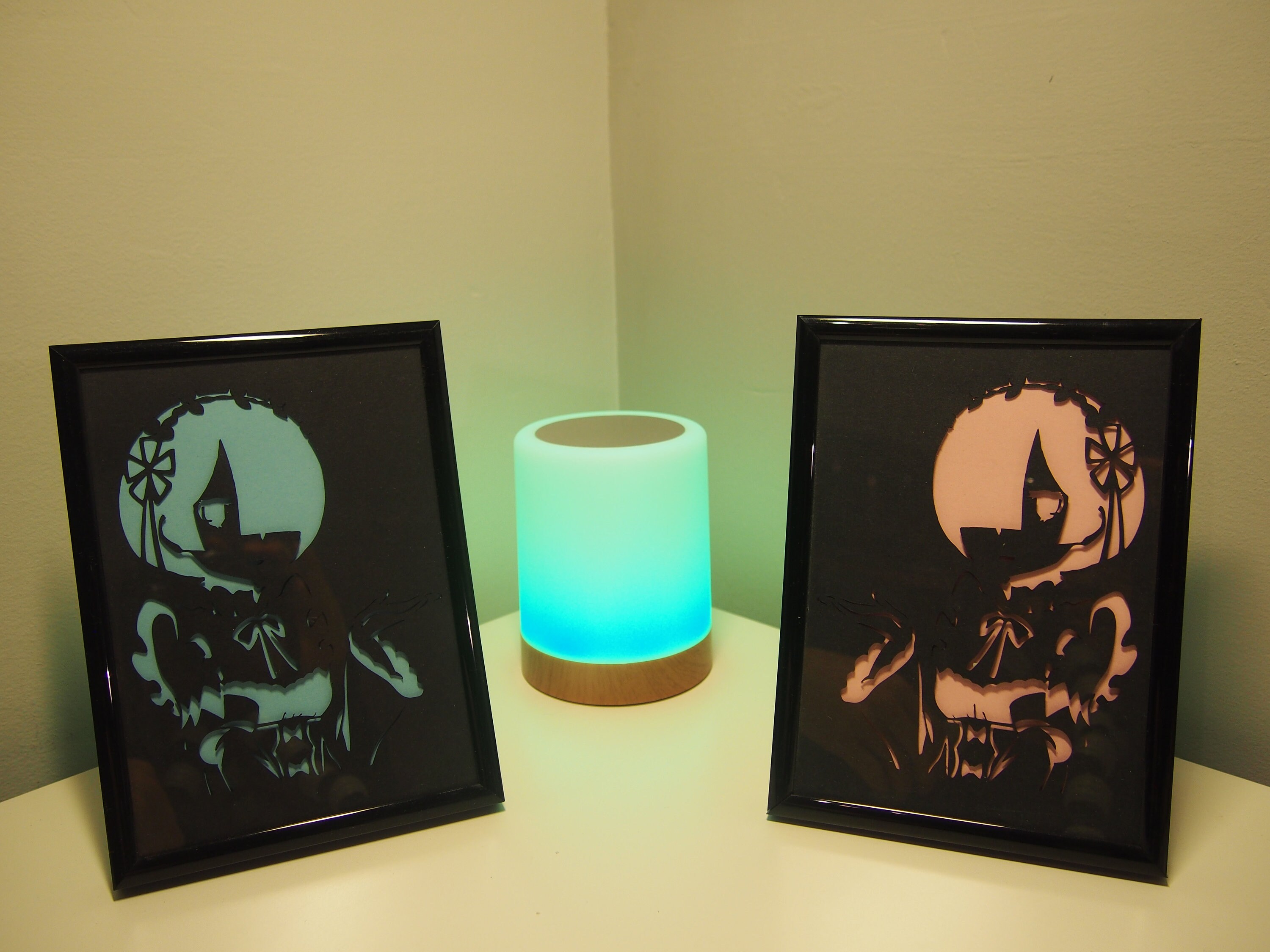 Re:zero Rem and Ram Anime Silhouette Art Papercraft Frame - Etsy