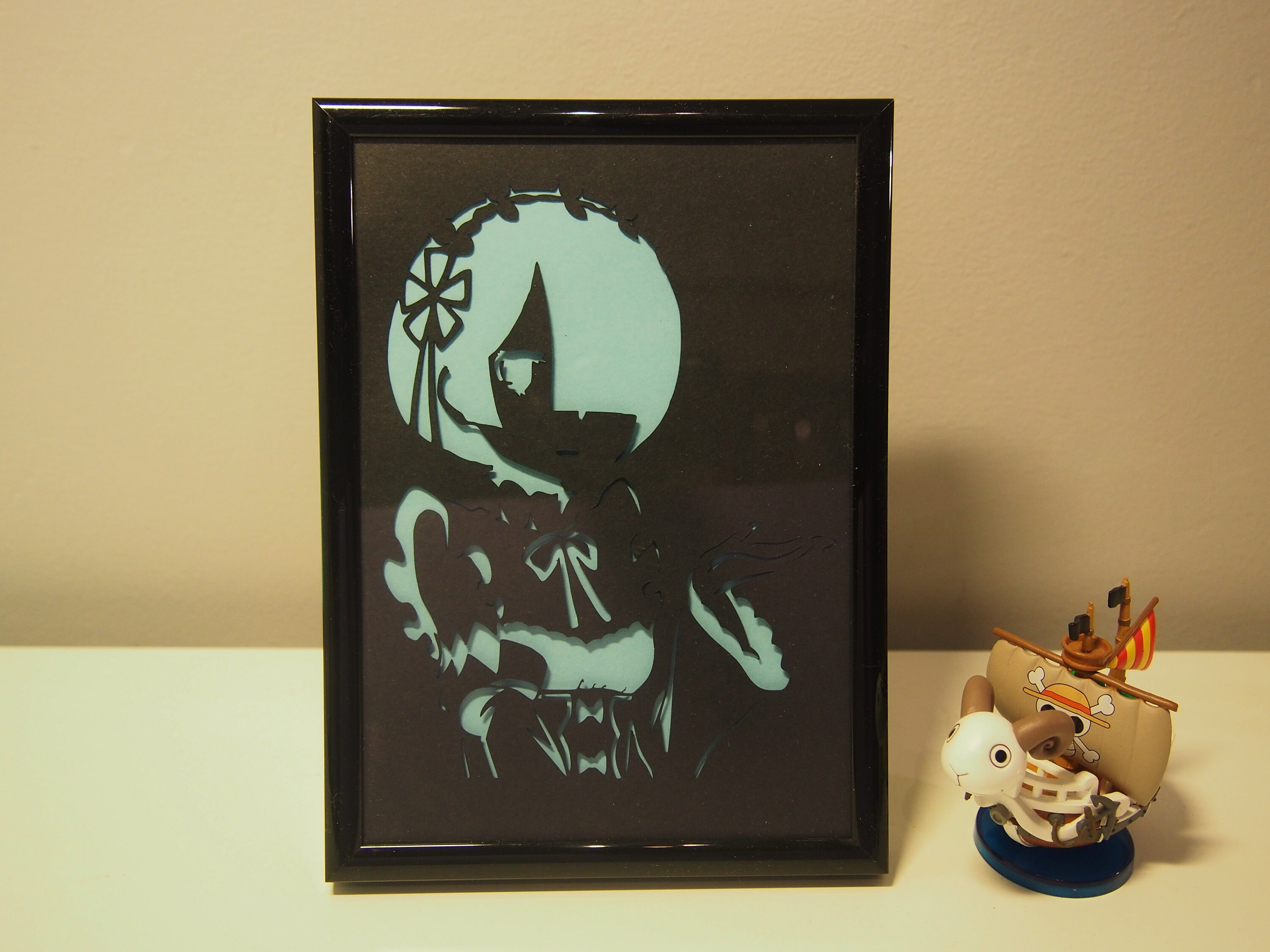 Re:zero Rem and Ram Anime Silhouette Art Papercraft Frame - Etsy