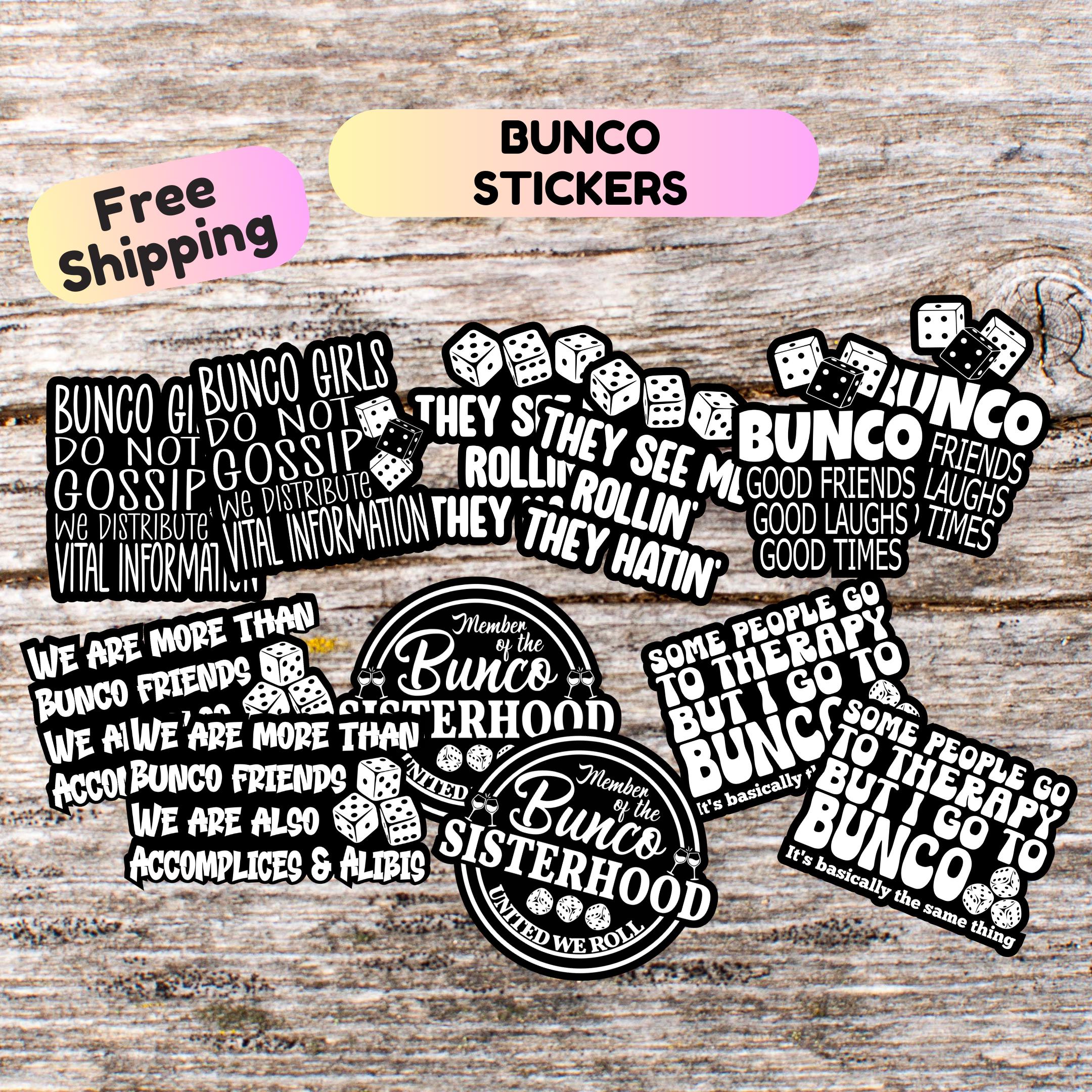 Bunco Night Sticker Pack, Bunco Night Hostess, Bunco Decor, Bunco Gift ...