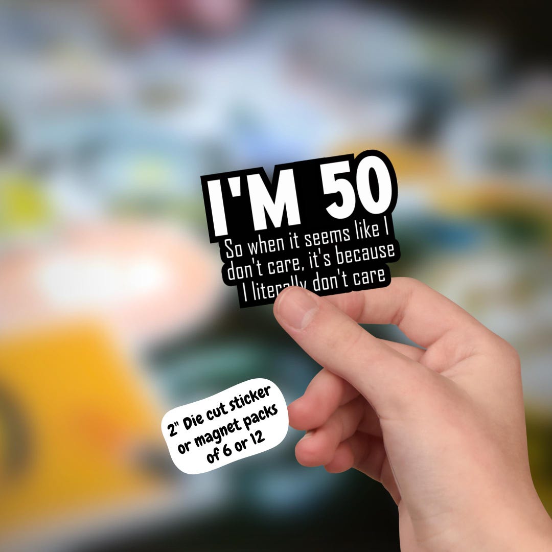 50th Birthday Sticker Pack, Happy 50th Birthday, Funny 50th Bday, 50th ...