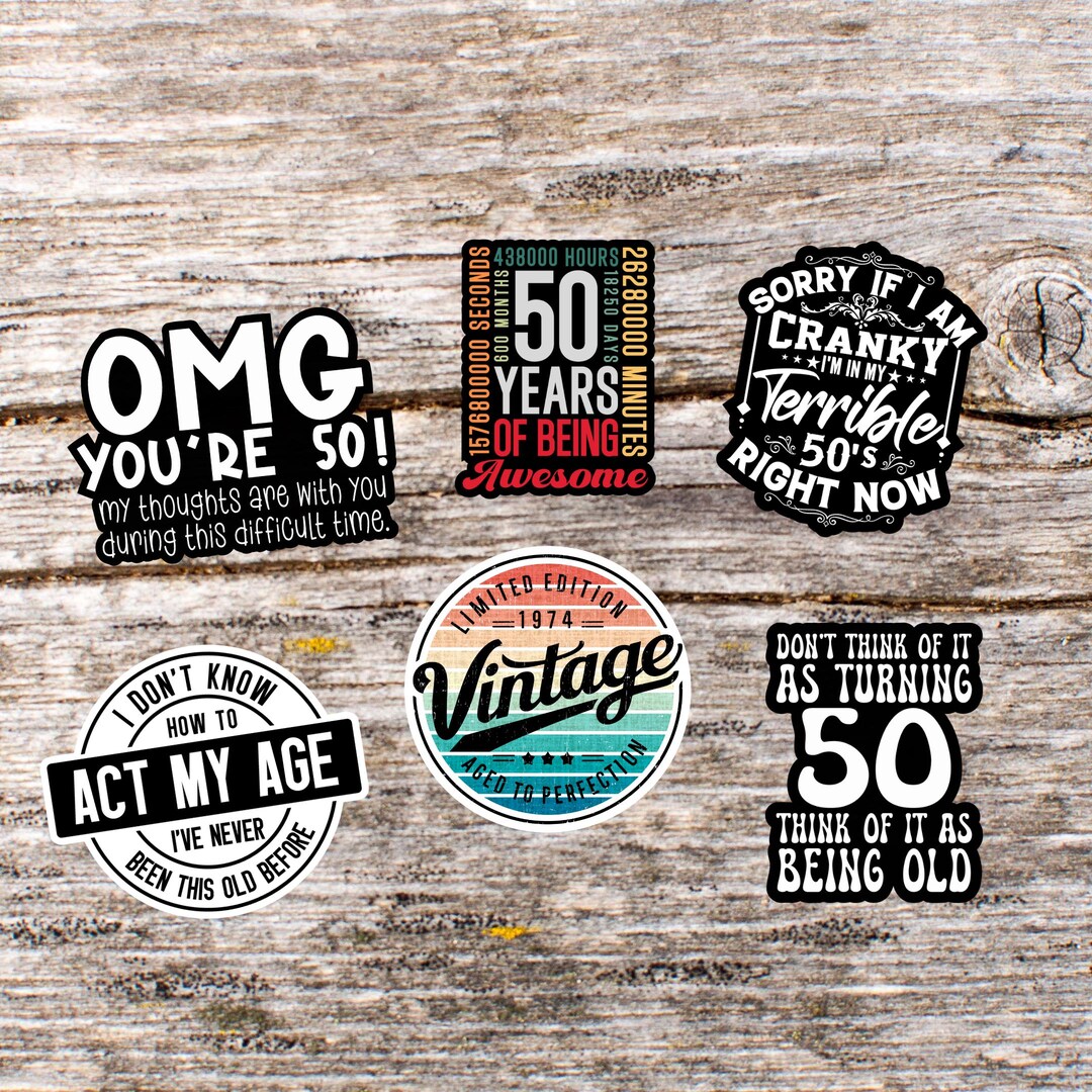 Ladies 50th Birthday Die Cut Sticker Pack, Happy 50th Birthday, the Big ...