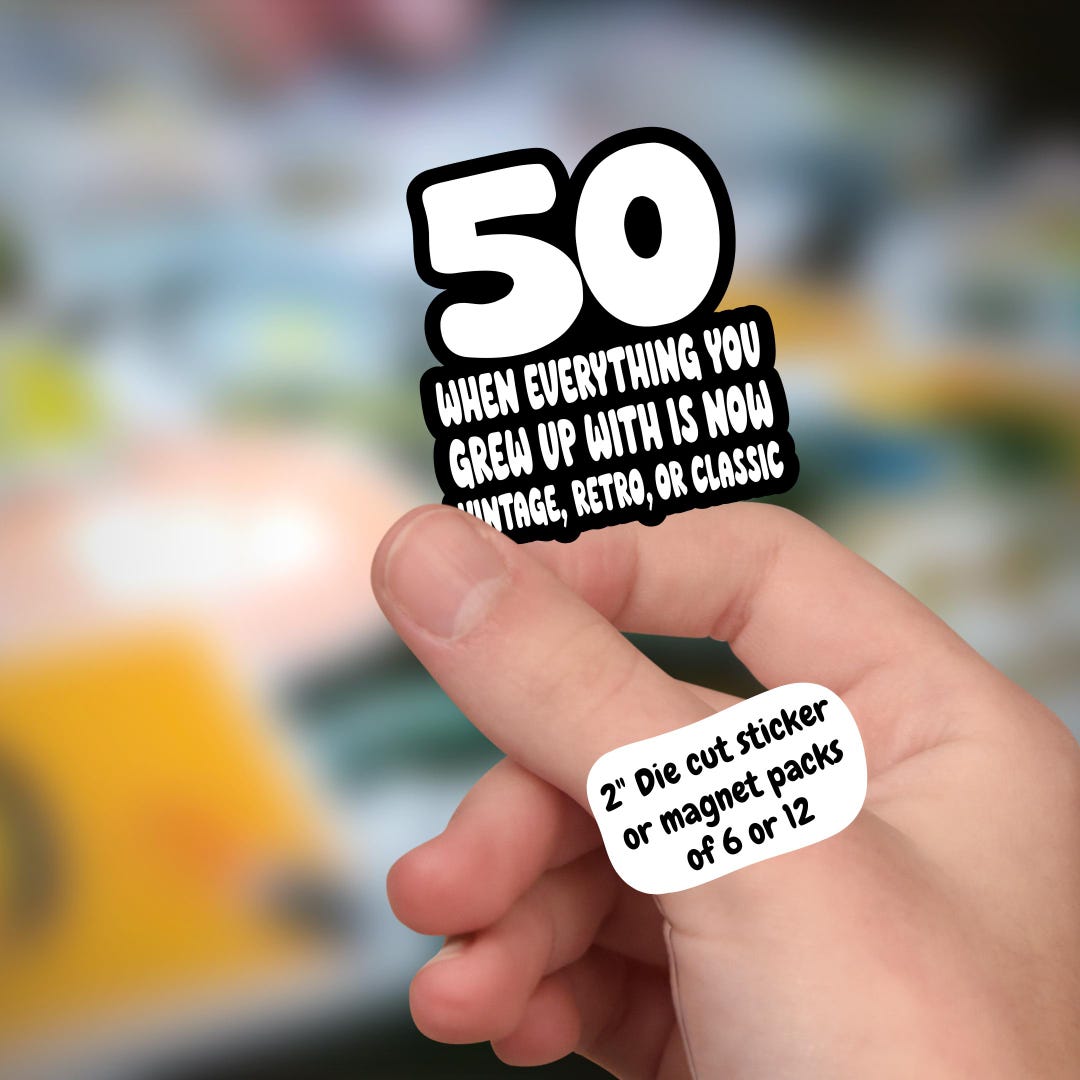 50th Birthday Sticker Pack, Happy 50th Birthday, Funny 50th B-day, 50th ...