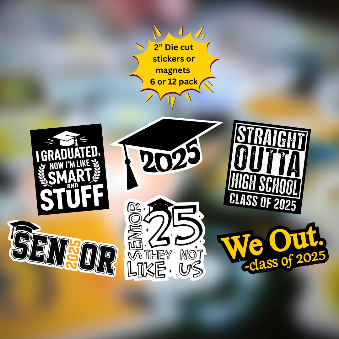 2025 Graduation Stickers or Magnets, Graduation Gift, Class of 2025 ...
