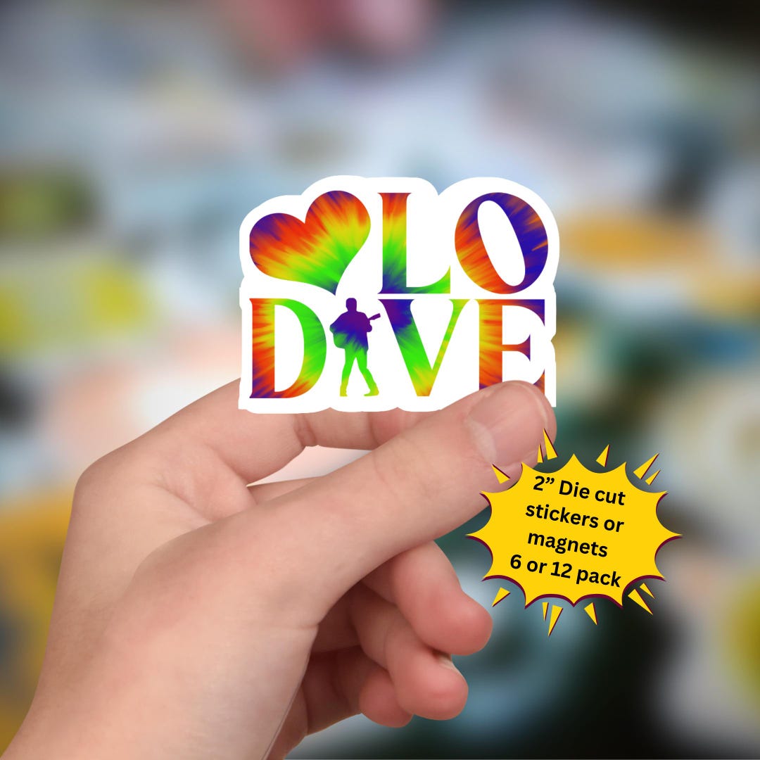 Dave Love 2" Die Cut Sticker & Magnet Packs, DMB Concert Stickers, Dave ...