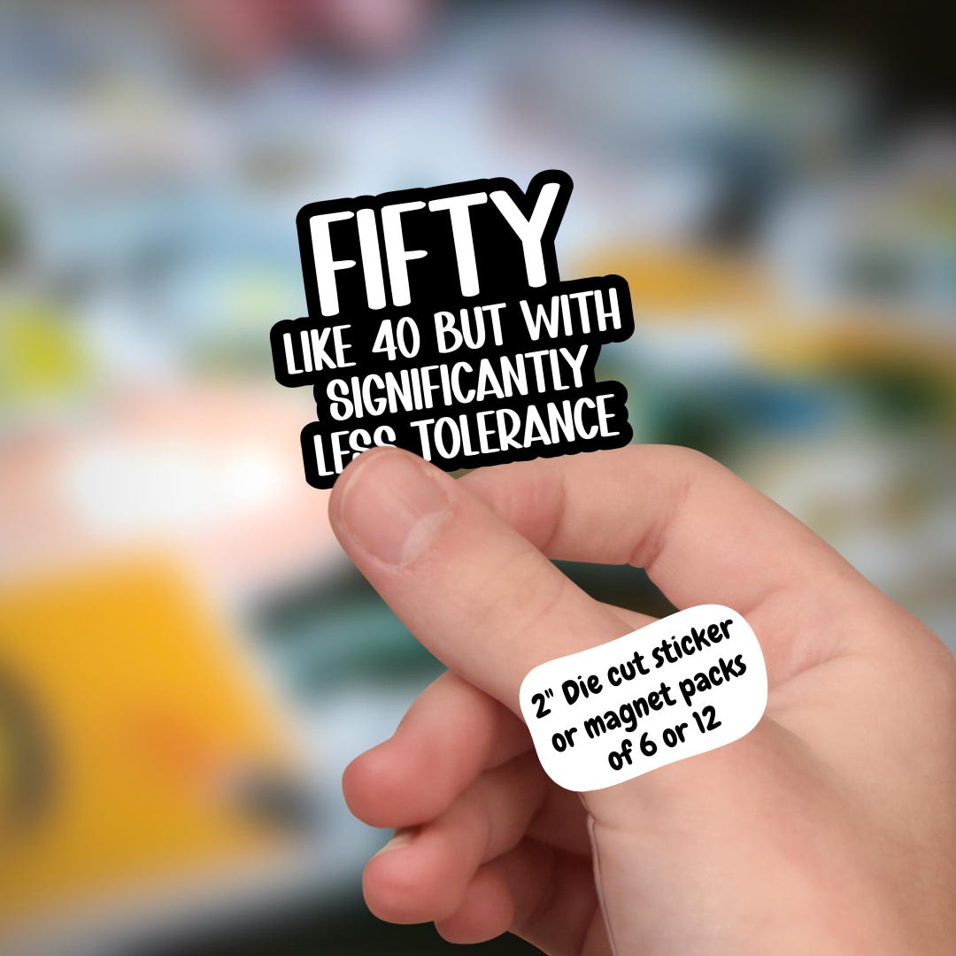 50th Birthday 2" Sticker Pack, Happy 50th Birthday, Funny 50th B-day ...