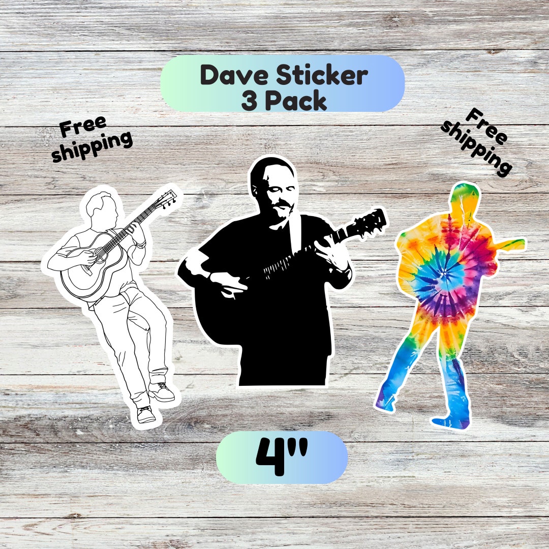 Dave Die Cut Sticker or Magnet Pack of 3, DMB Concert Stickers, Dave ...