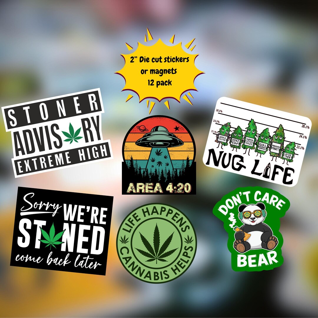 Funny Cannabis Die Cut Sticker Pack, Mary Jane Stickers, Mary Jane, 420 ...