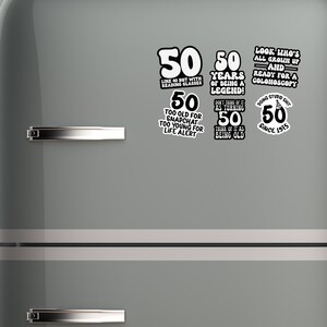 50th Birthday Die Cut Sticker Pack, Happy 50th Birthday, the Big 50 ...