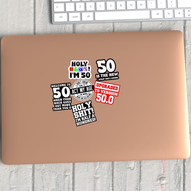 Happy 50th Birthday Sticker Pack: Die Cut Party Decor - Etsy