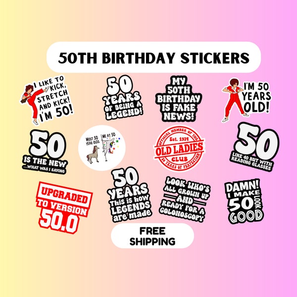 50th Sticker Pack - Etsy