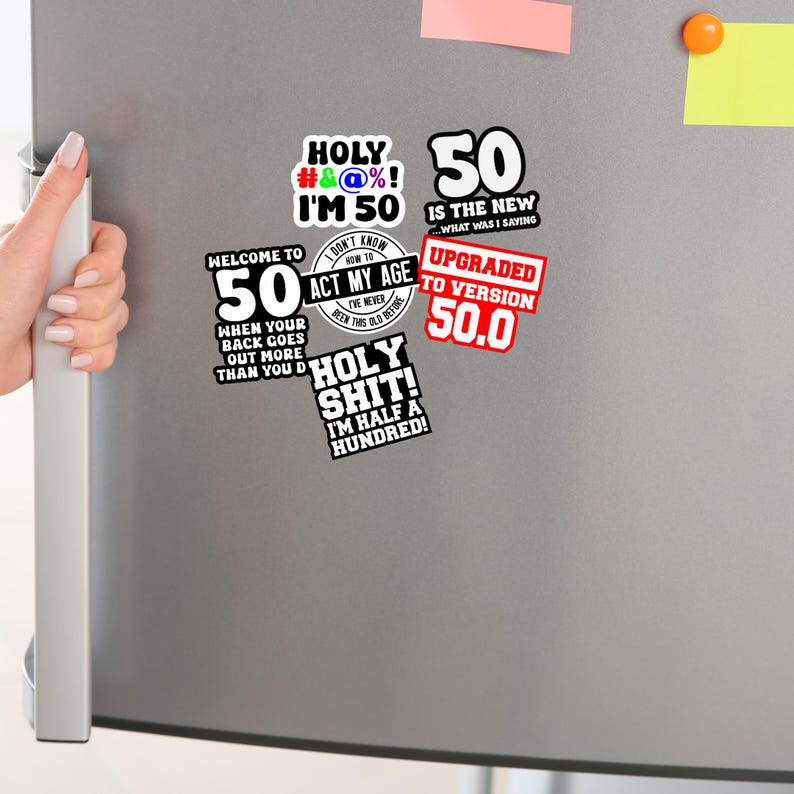 Happy 50th Birthday Sticker Pack: Die Cut Party Decor - Etsy