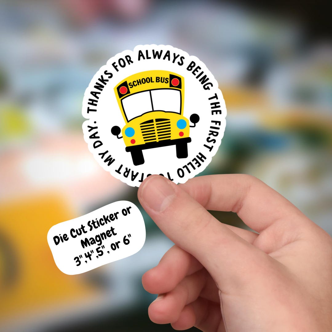 School Bus Driver Sticker/magnet, Gift for Bus Driver, Bus Driver ...
