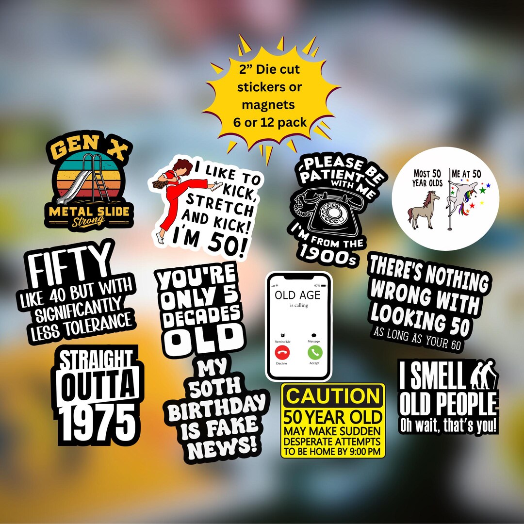 Funny 50th Birthday Sticker Pack: Sally O'malley Theme - Etsy