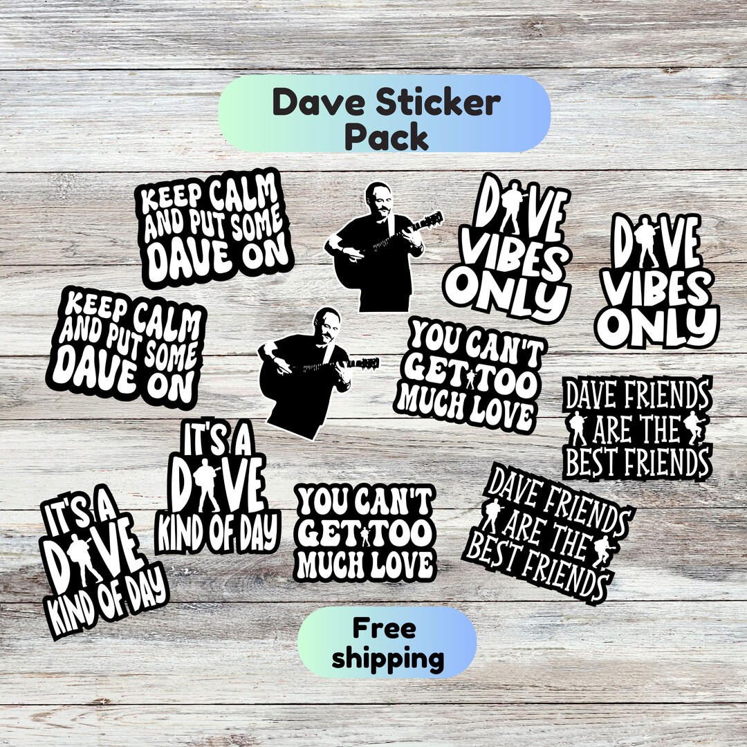 Dave Die Cut Sticker Pack, DMB Concert Stickers, Dave Mathews Band ...