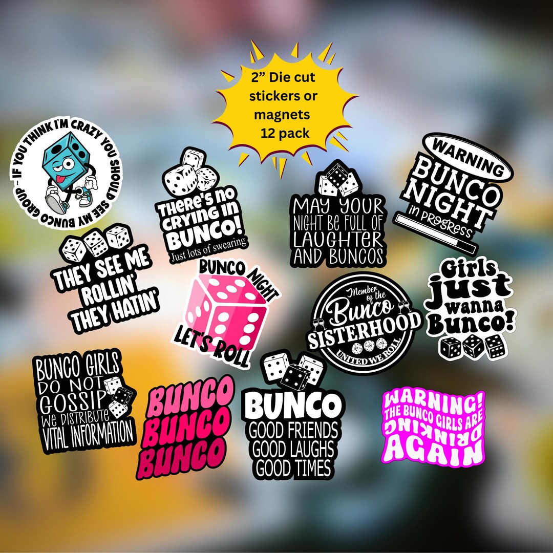 Funny Bunco Stickers & Magnets - Bunco Night Party Pack of 12 - Etsy