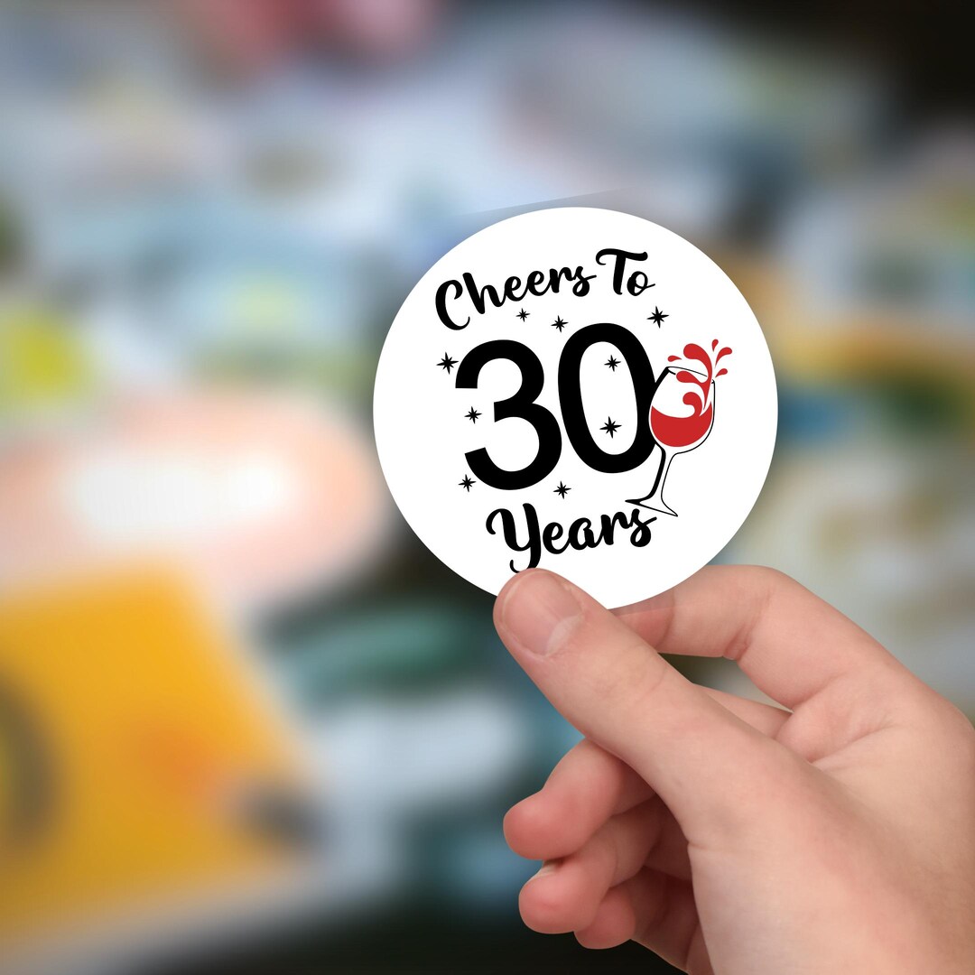 Cheers to 30 Years Sticker Pack: Handmade Birthday Party Decor - Etsy