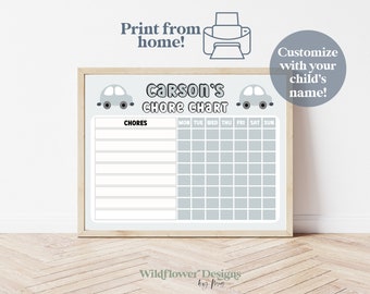 Kids Daily Responsibilities Chart, Printable Daily Routine, Chore Chart ...