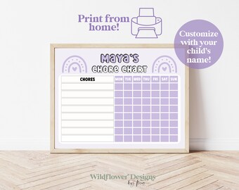 Kids Daily Responsibilities Chart, Printable Daily Routine, Chore Chart ...