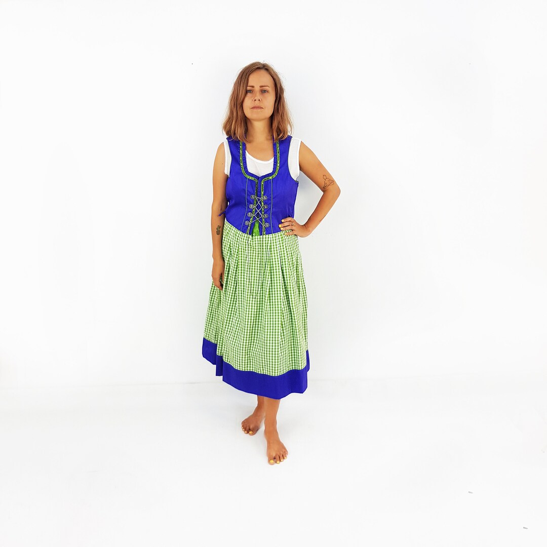 Bavarian Trachten Style Dress, Oktoberfest Costume for Women, Size M/L ...