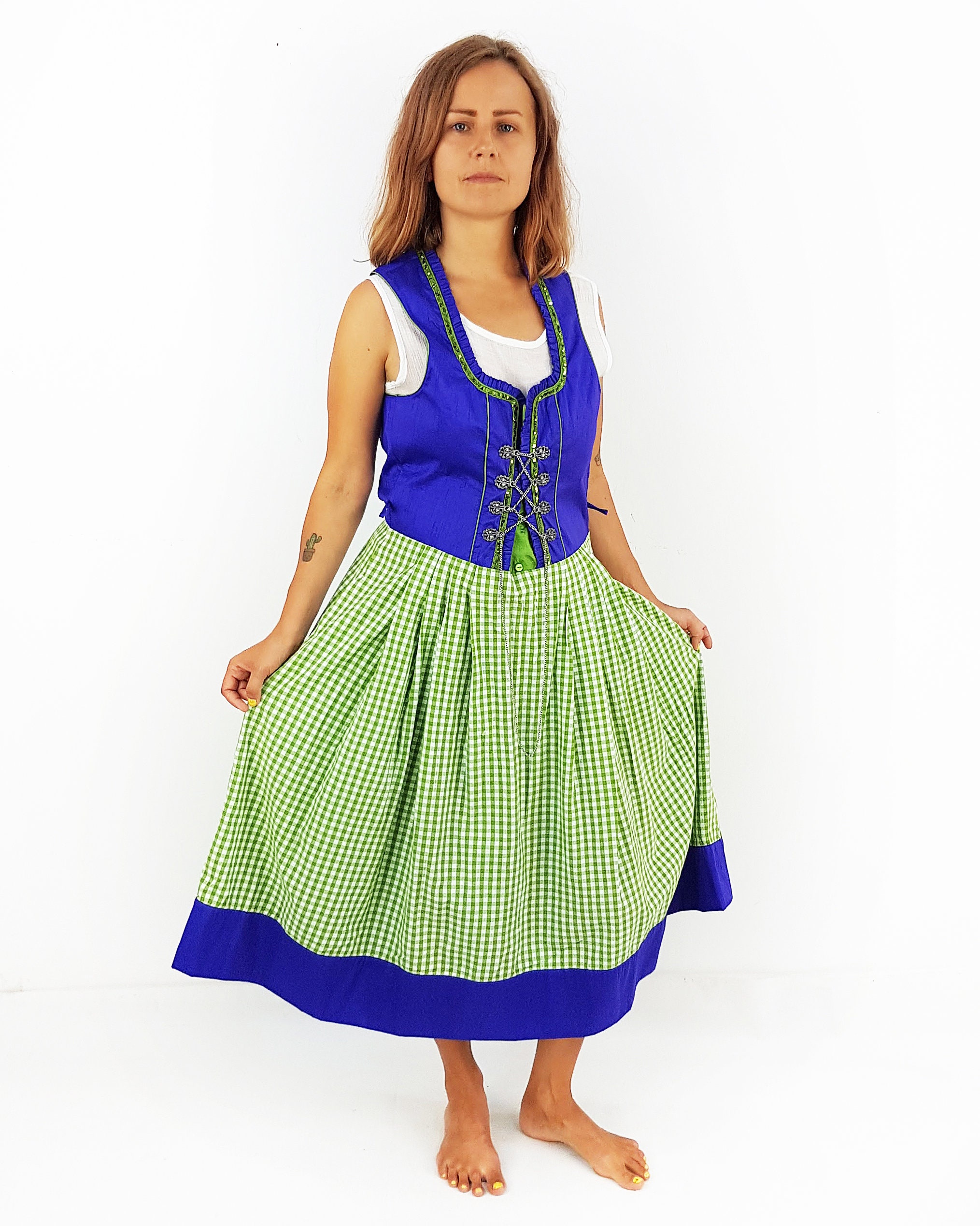 Bavarian Trachten Style Dress, Oktoberfest Costume for Women, Size M/L ...