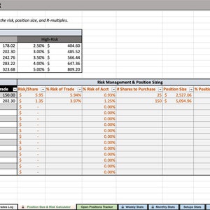 STOCKS TRADING JOURNAL Excel Spreadsheet | Day Trading Swing Trading ...