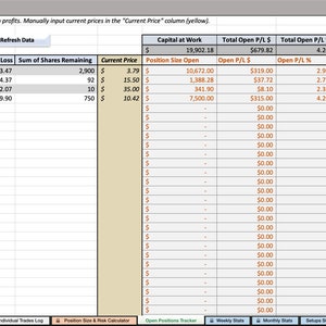STOCKS TRADING JOURNAL Excel Spreadsheet | Day Trading Swing Trading ...