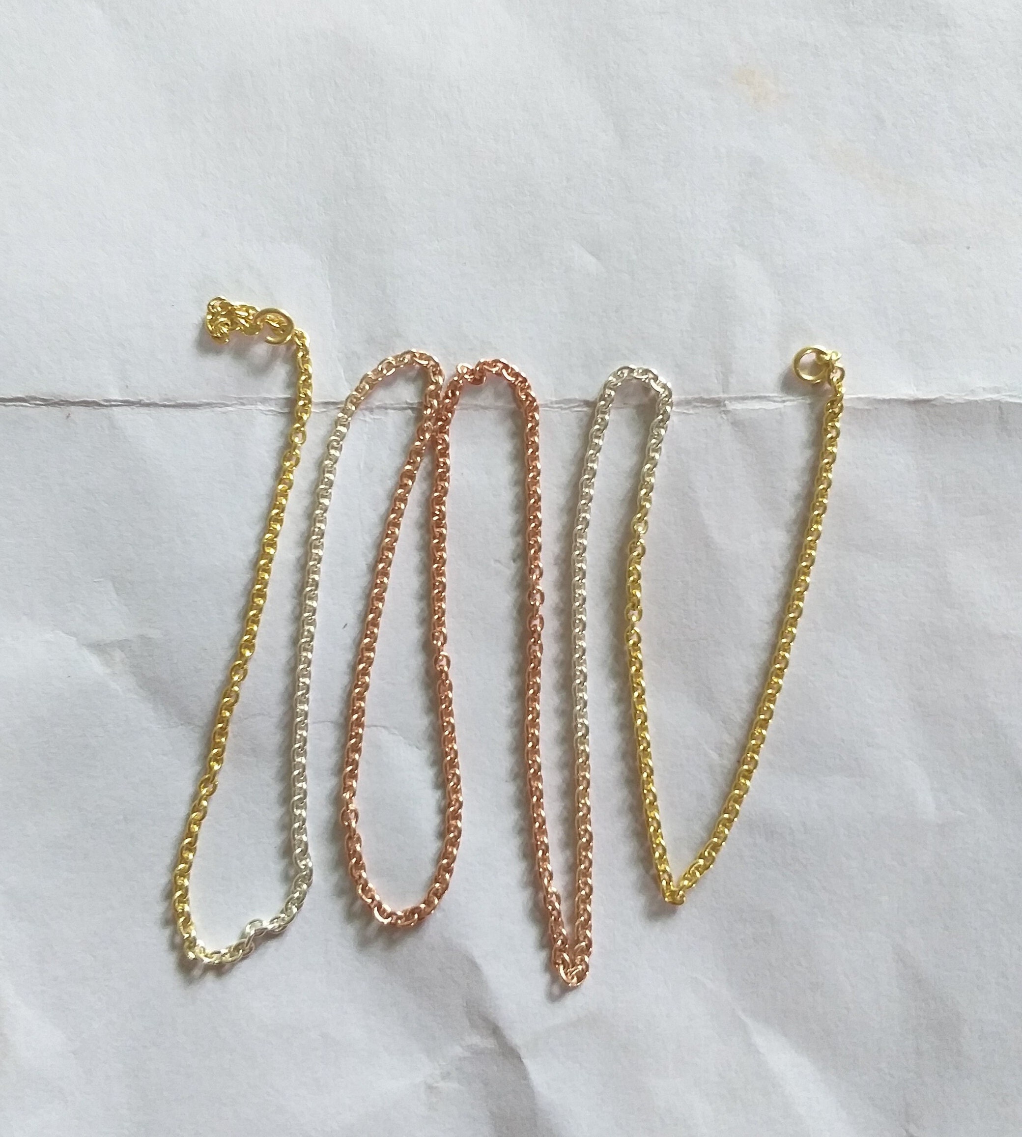 925 Sterling Silver Chain , Rose Gold and Gold Plated Silver Chain ...