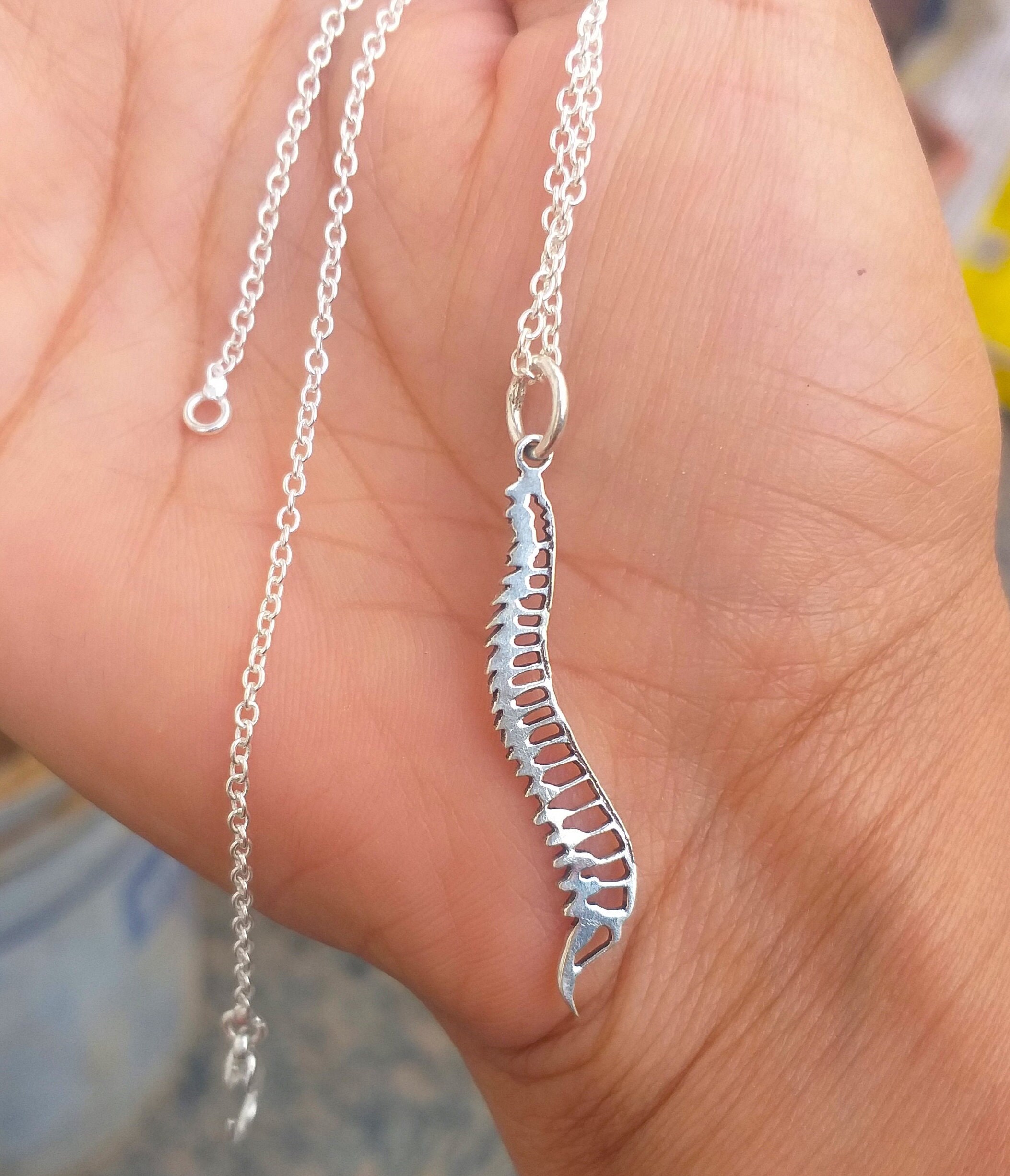 Spinal Cord Pendant Human Organ Jewelry Silver Pendant Biology Jewelry ...