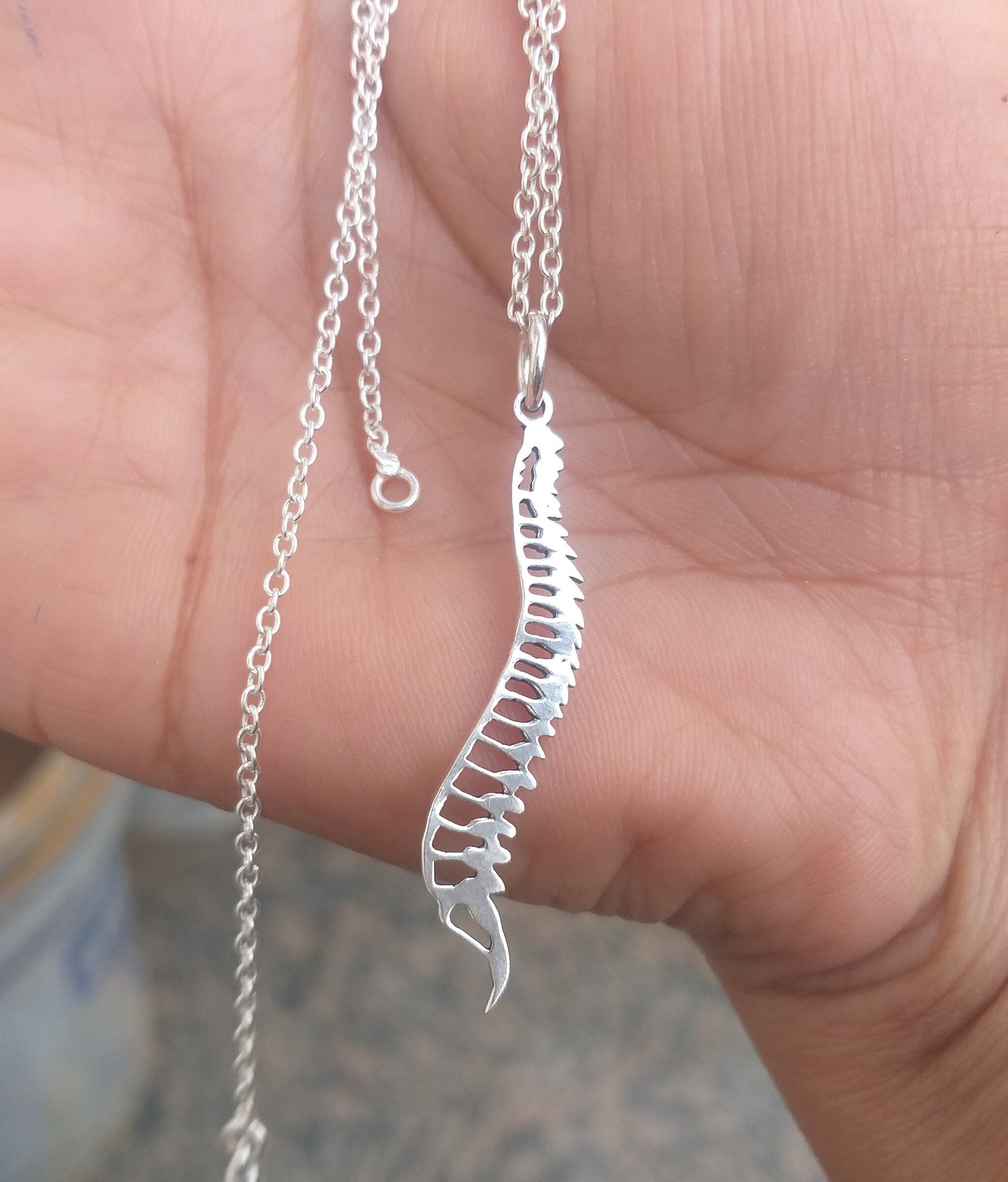 Spinal Cord Pendant Human Organ Jewelry Silver Pendant Biology Jewelry ...