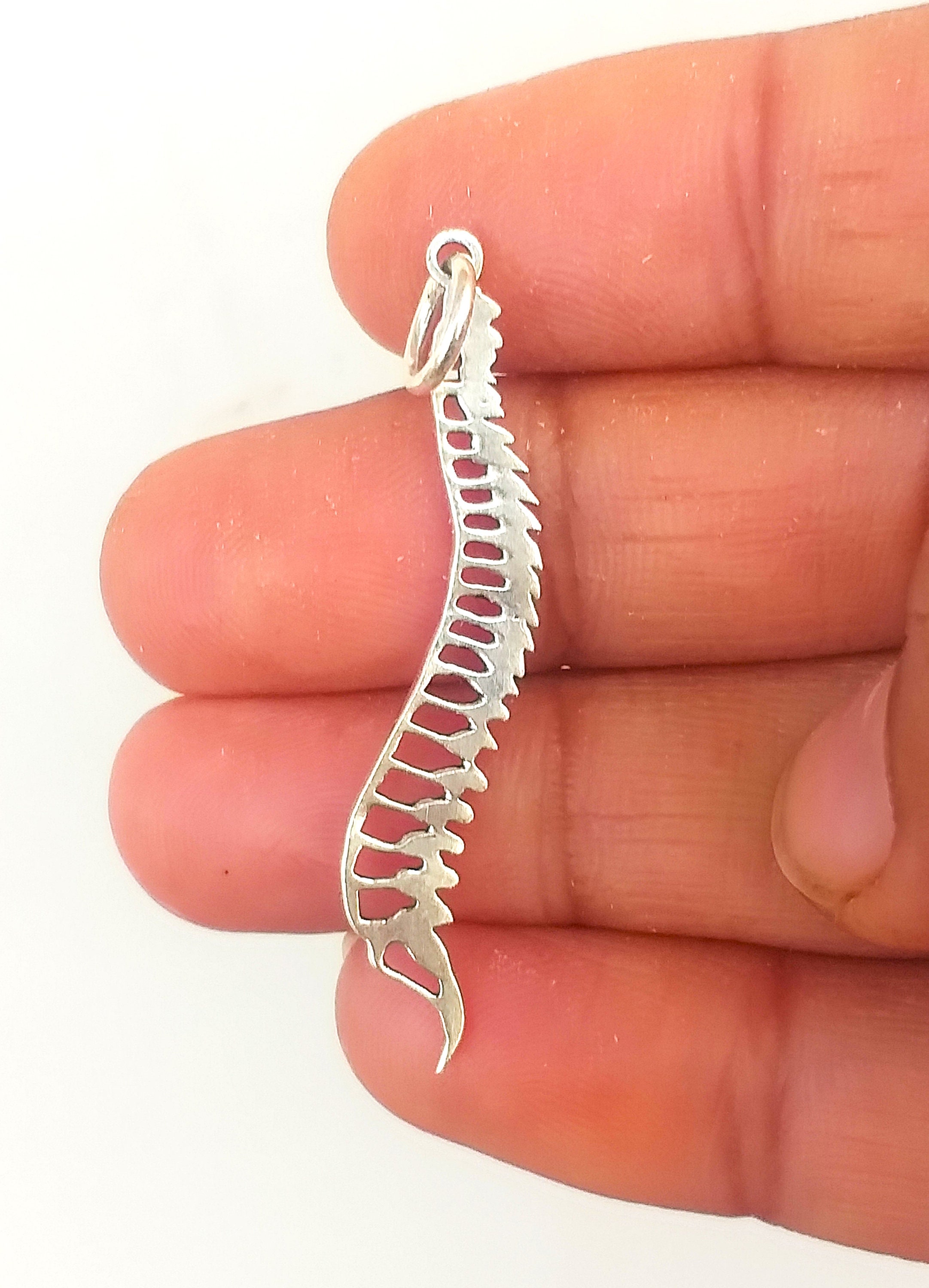 Spinal Cord Pendant Human Organ Jewelry Silver Pendant Biology Jewelry ...