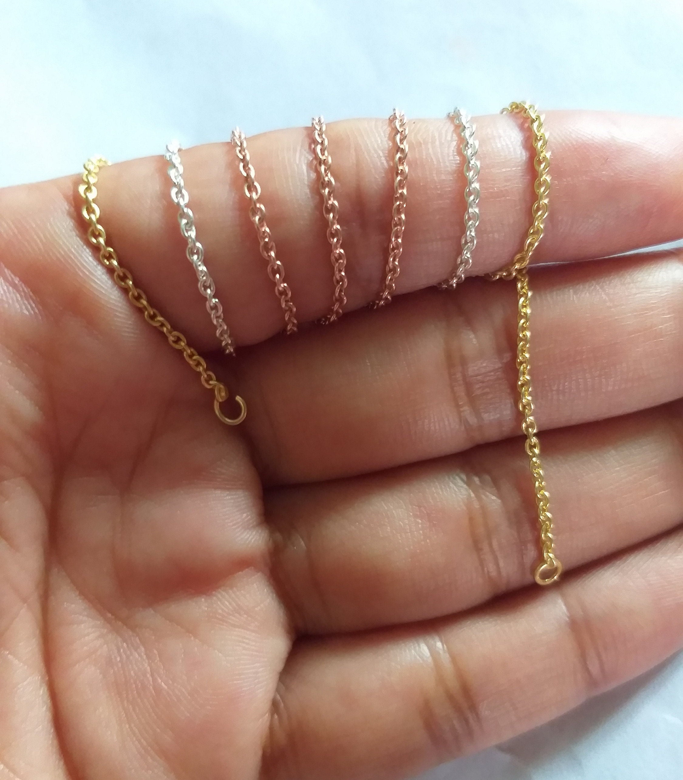 925 Sterling Silver Chain , Rose Gold and Gold Plated Silver Chain ...