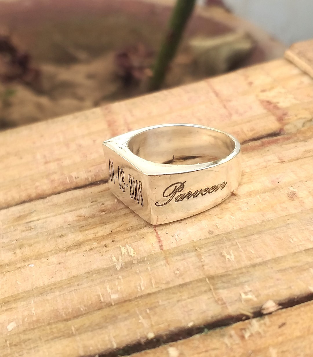Engraved Name Rings, Engraved Wedding Day Date Rings, Name Engraved ...