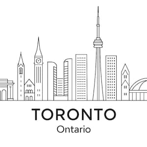 Toronto Skyline Printable Wall Art | Canada Line Drawing | CN Tower ...